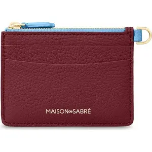 MAISON DE SABRE Leather Zipped Card Pouch - Plum Sky