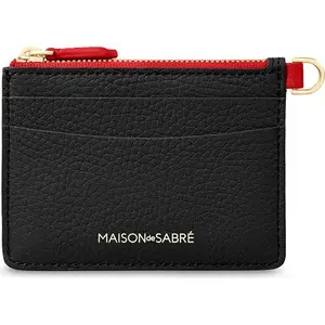 MAISON DE SABRE Leather Zipped Card Pouch - Rouge Noir