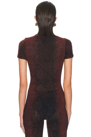 Jean Paul Gaultier Mesh Printed Python Baby Tee