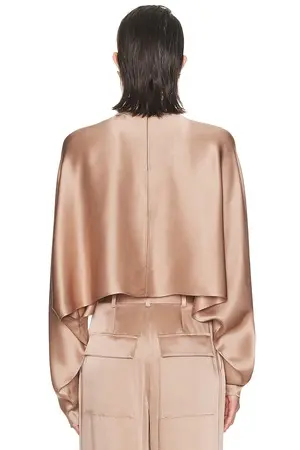 Lapointe Satin Caftan Top - Oat