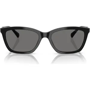 Emporio Armani 54mm Cat Eye Sunglasses - Shiny Black/dark Grey Polar