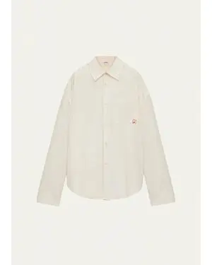 Loewe Embroidered Anagram Pocket Button-down Shirt - Ecru