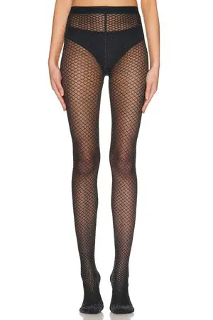 Wolford Shimmer Effect Tights - Black & Silver Lurex