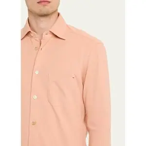 Kiton Nerano Cotton Pique Button-down Shirt