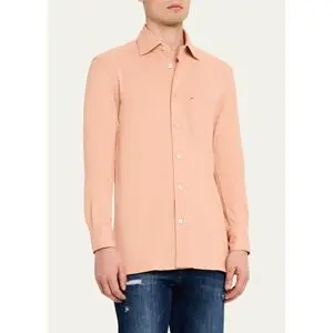 Kiton Nerano Cotton Pique Button-down Shirt