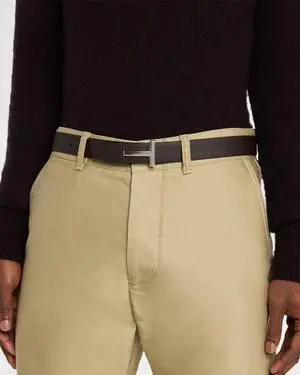 TOM FORD Reversible Grained Leather Belt With T-buckle - Brown