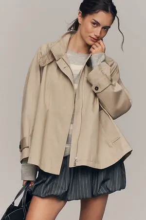 Maeve Funnel-neck Cape Jacket