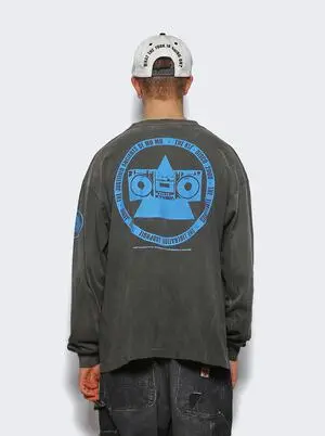 SAINT MXXXXXX X The Klf Long Sleeve Tee Washed And Blue