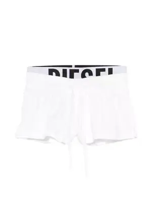 DIESEL Logo Drawstring Shorts - White
