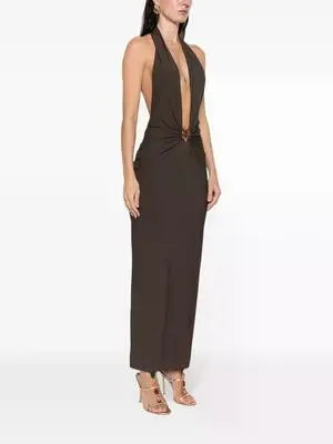 Christopher Esber Ruched Halterneck Midi Dress