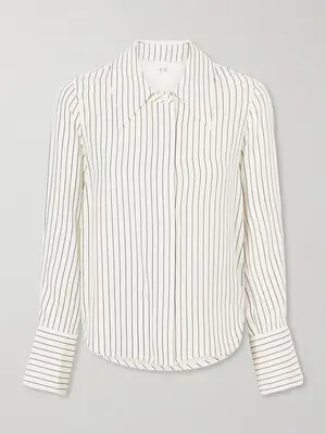 Co Striped Silk-satin Shirt