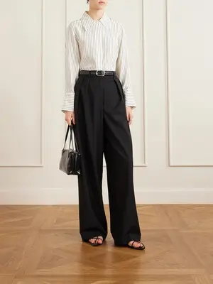 Co Striped Silk-satin Shirt