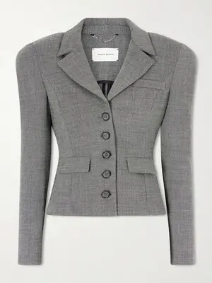 Magda Butrym Cropped Stretch-wool Blazer - Gray