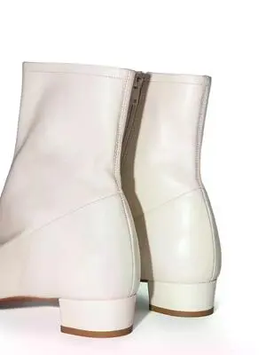 By Far Este Leather Ankle Boots - Neutrals
