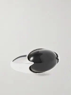 LOREN STEWART Orb Sterling Silver And Agate Ring - Black