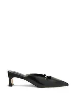 By Far Leda Square-toe Mules - Black