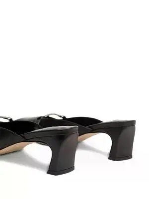 By Far Leda Square-toe Mules - Black