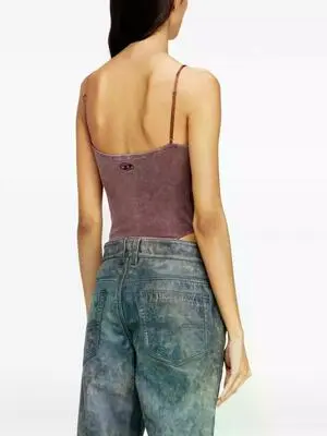 DIESEL® T-ley Ribbed Button Bodysuit - Brown