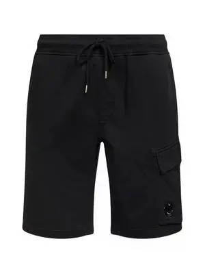 C.P. COMPANY Ribbed Elasticated Shorts - Black