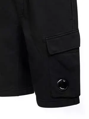 C.P. COMPANY Ribbed Elasticated Shorts - Black