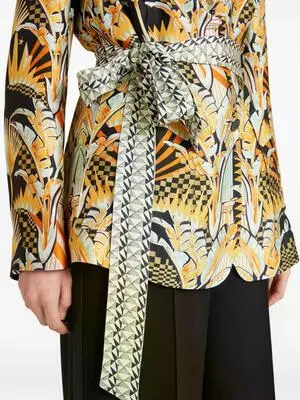 TEMPERLEY LONDON Odette Belted Geometric-print Jacket
