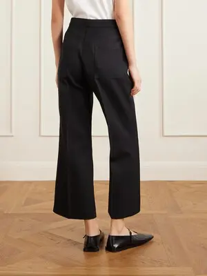 JIL SANDER Cropped Wool-twill Flared Pants