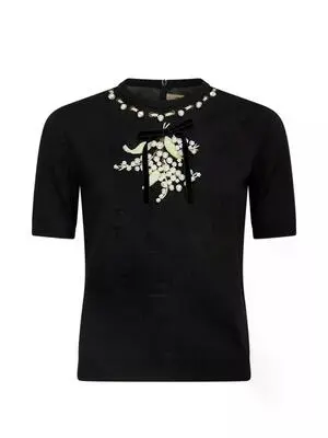 Valentino Garavani Embroidery Pearl-embellished Top