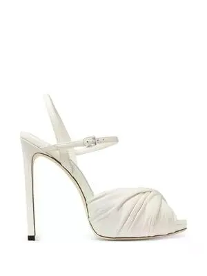 JIMMY CHOO Twisted Ankle Strap Platform Sandals