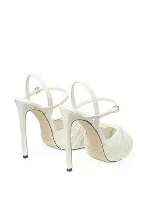 JIMMY CHOO Twisted Ankle Strap Platform Sandals