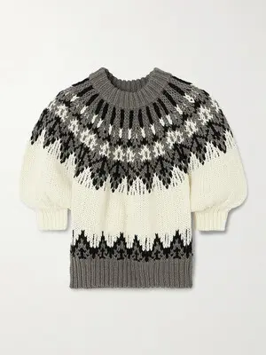 Altuzarra Marty Fair Isle Cotton Sweater - Neutrals