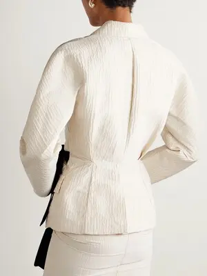 LANVIN Belted Textured-satin Jacket