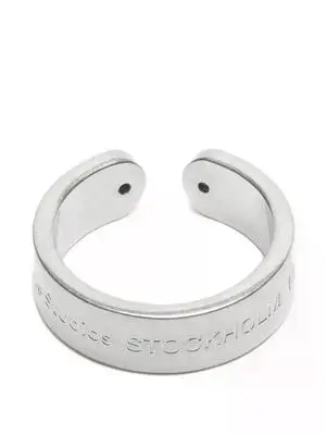 Acne Studios Logo-debossed Cut-out Ring - Silver