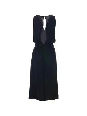 Elisabetta Franchi Viscose Georgette Draped Neckline Maxi Dress