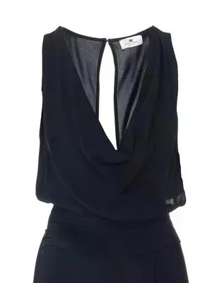 Elisabetta Franchi Viscose Georgette Draped Neckline Maxi Dress