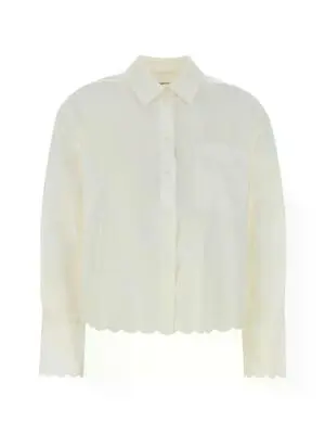 Max Mara Scalloped Poplin Shirt - White