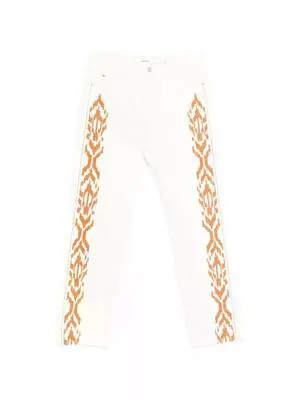 MARANT Lewys Embroidered Straight Leg Jeans - Neutrals