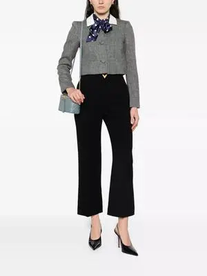 Valentino Garavani Wool Crepe Trousers - Black