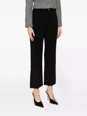 Valentino Garavani Wool Crepe Trousers - Black