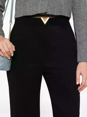 Valentino Garavani Wool Crepe Trousers - Black