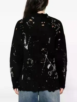 R13 Distressed Embellished Sweater