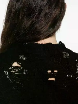 R13 Distressed Embellished Sweater