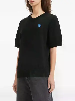 ADER ERROR V-neck Logo-patch T-shirt