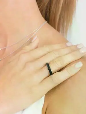 DANA REBECCA DESIGNS 14k White Gold Sapphire Eternity Ring