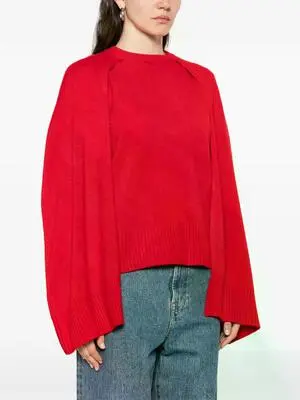 TOTEME Cape-detail Round-neck Sweater - Red
