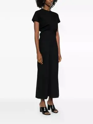 TOTEME Short-sleeve Midi Dress - Black