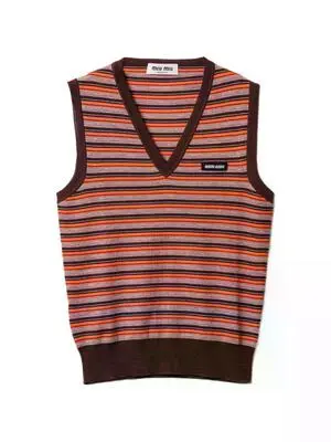 Miu Miu Striped V-neck Vest
