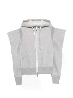 Sacai Zip-up Sleeveless Hooded Sweatshirt