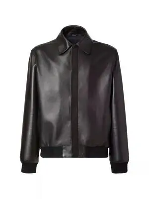 Fendi Lettering-detail Sheepskin Jacket - Black