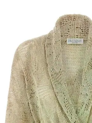 Brunello Cucinelli Crochet Knit Sequin Cardigan - Neutrals