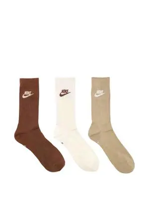 Nike Logo-embroidered Socks - Brown